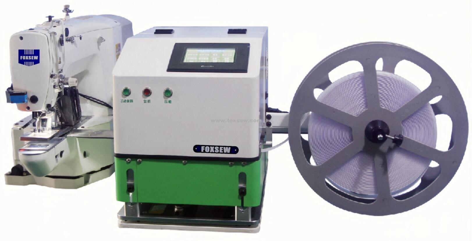 Automatic Cutting and Feeding Velcro Tape Attaching Sewing Machine ...