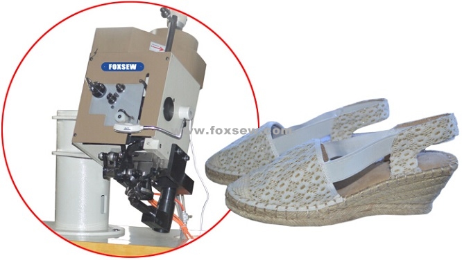 Espadrille Shoes Upper and Jute Sole Stitching Machine - FOXSEW